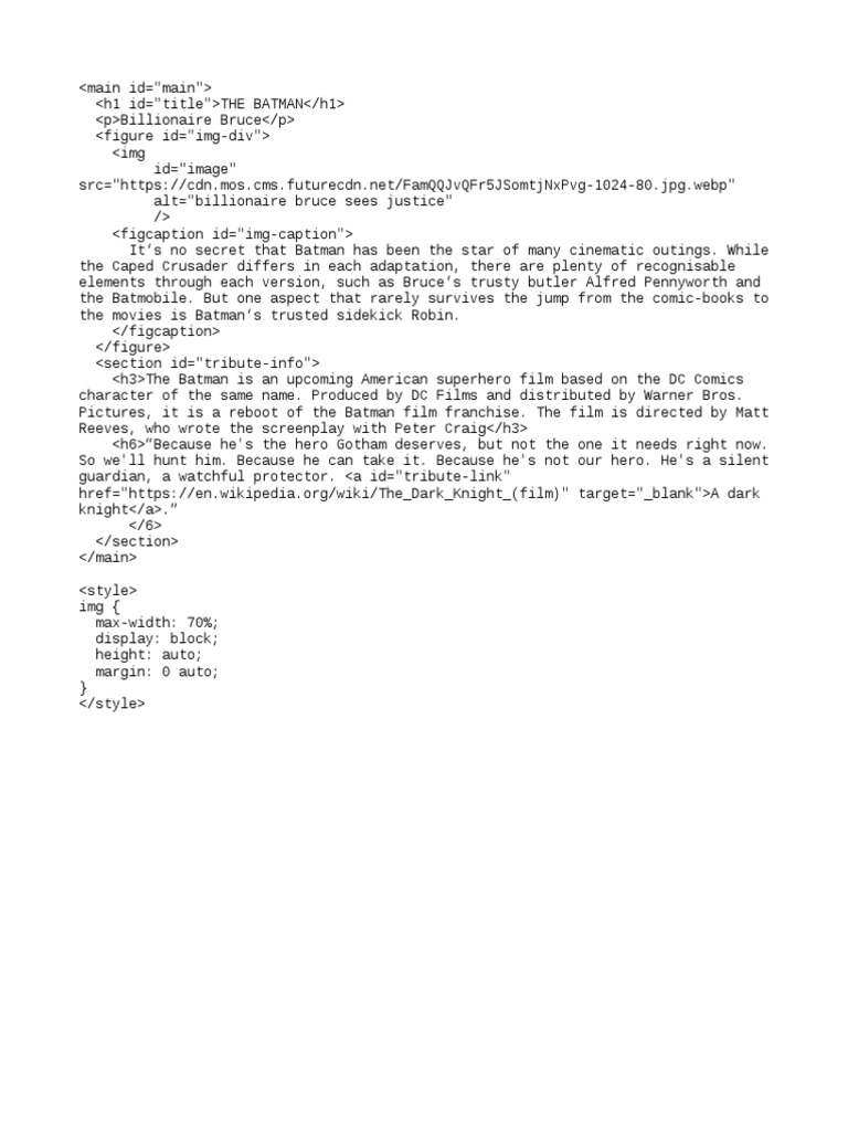 HTML Dan CSS Tribute Page Codepen Freecodecamp | PDF
