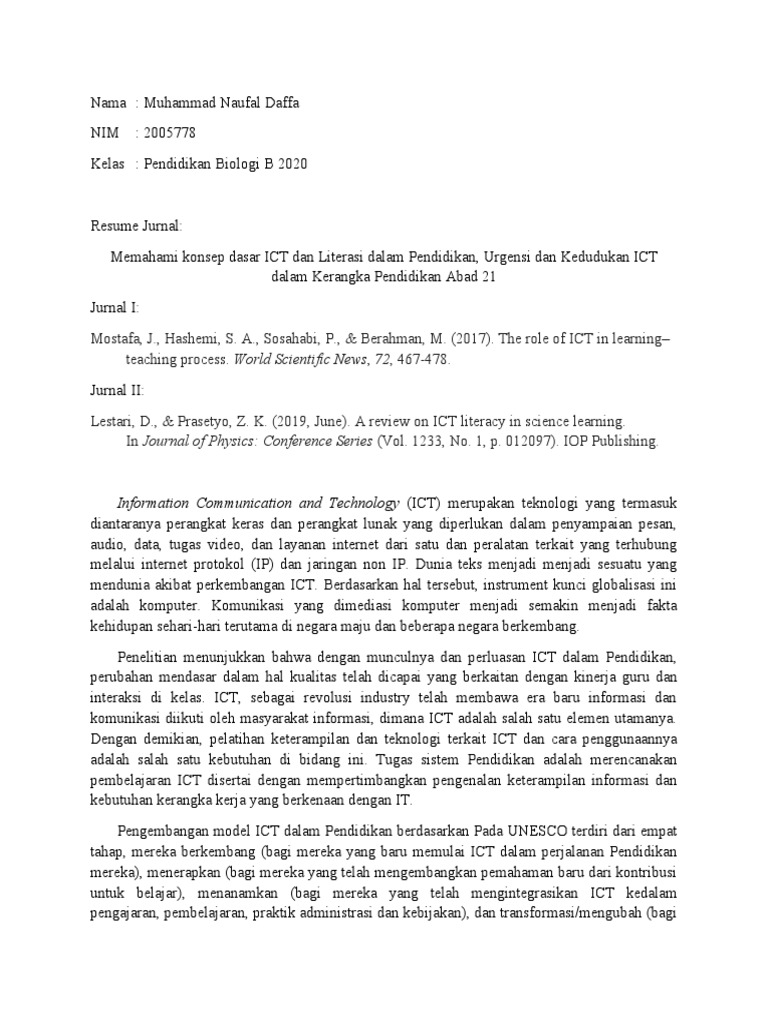 Muhammad Naufal Daffa - 2005778 - Tugas Literasi ICT | PDF