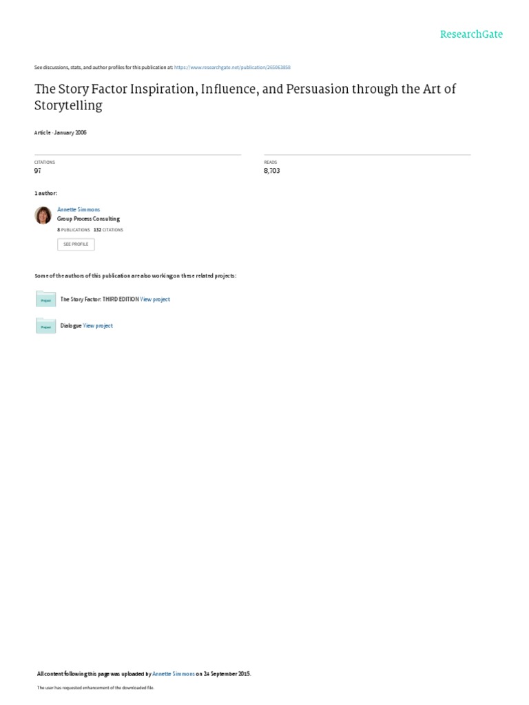 The Story Factor: Influence Through Storytelling | PDF | Storytelling ...