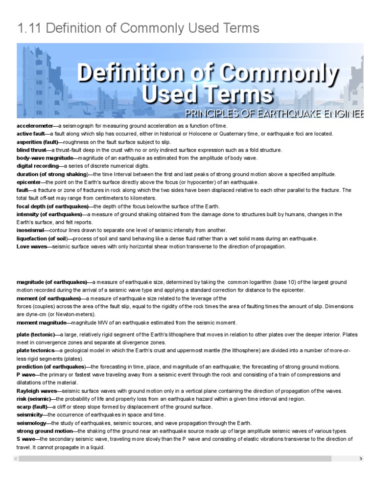 1.11 Definition of Commonly Used Terms | Download Free PDF ...
