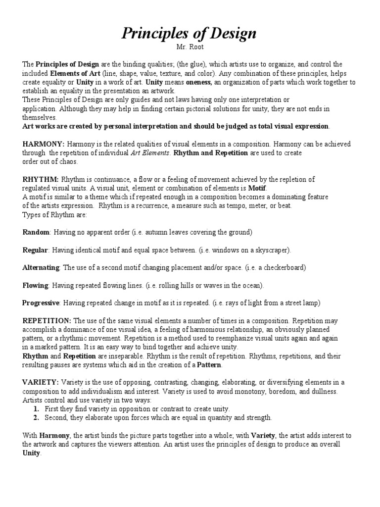 Principles of DesignRev | PDF | Composition (Visual Arts) | Area