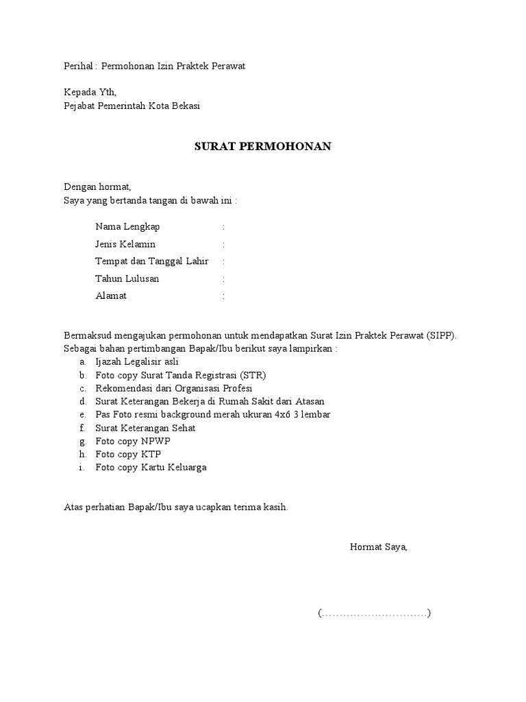 Surat Permohonan Sipp | PDF