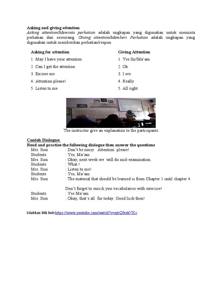 Asking and Giving Attention Guide | PDF