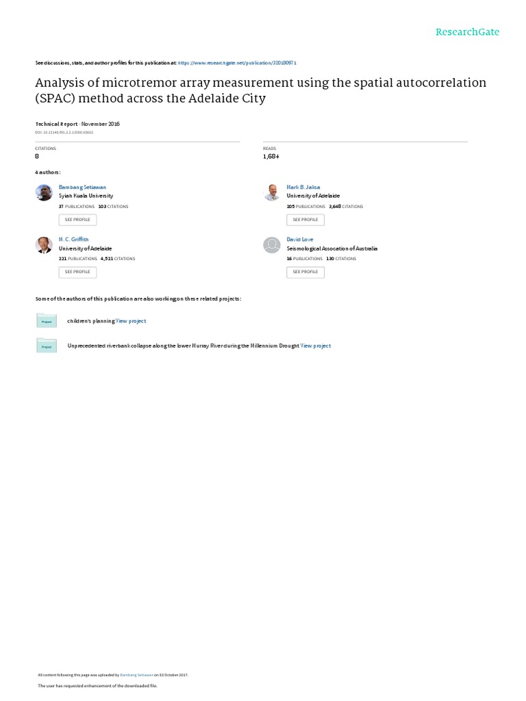 Analysis of Microtremor Array Measurement Using The Spatial Autocorrelation (SPAC) Method Across ...