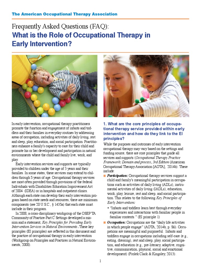 Early Intervention FAQ | PDF | Occupational Therapy | Caregiver