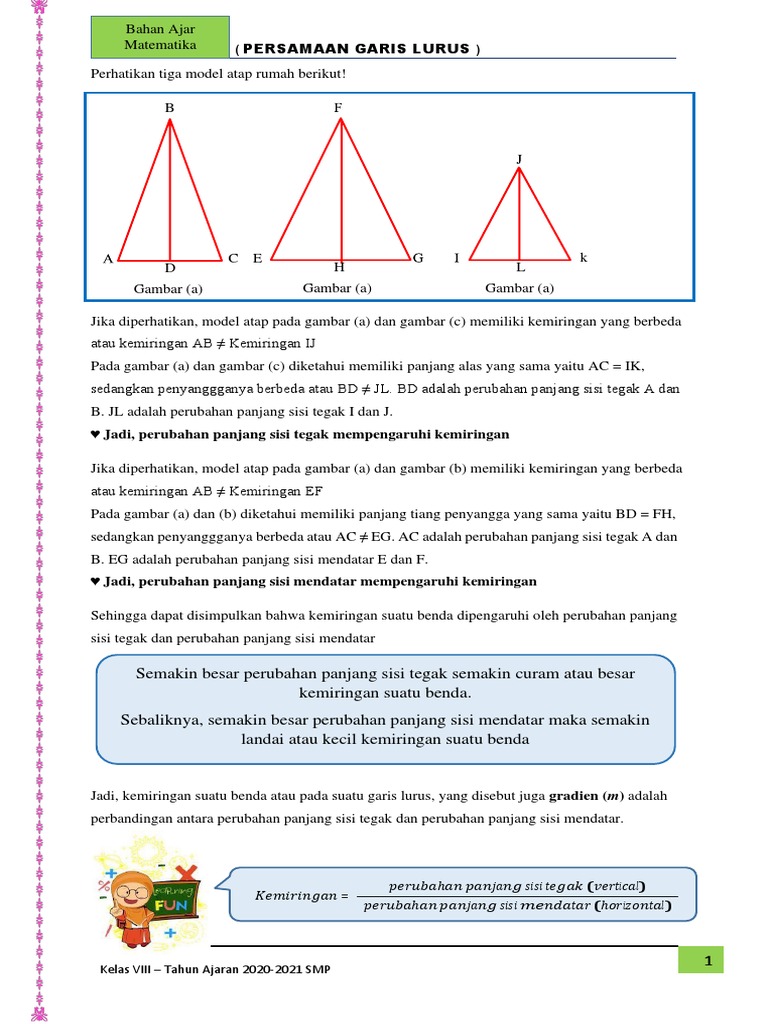 Modul Latihan Persamaan Garis Lurus | PDF