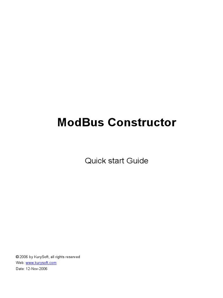 Modbus Constructor Quick Start Guide Pdf