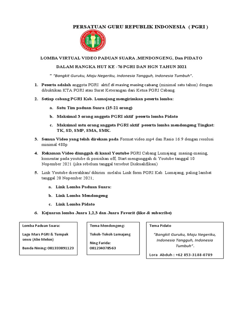 Flayer Lomba Pgri | PDF