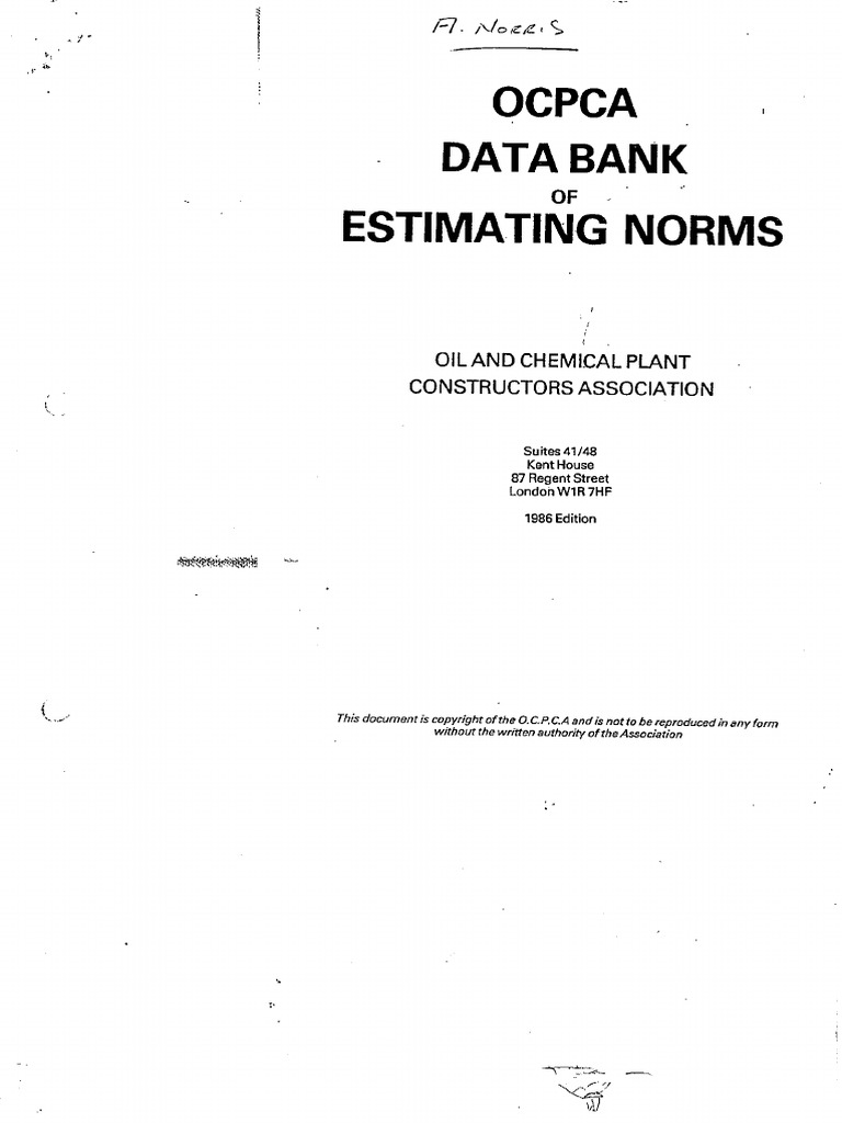 OCPCA Estimating Norms 1986 | PDF