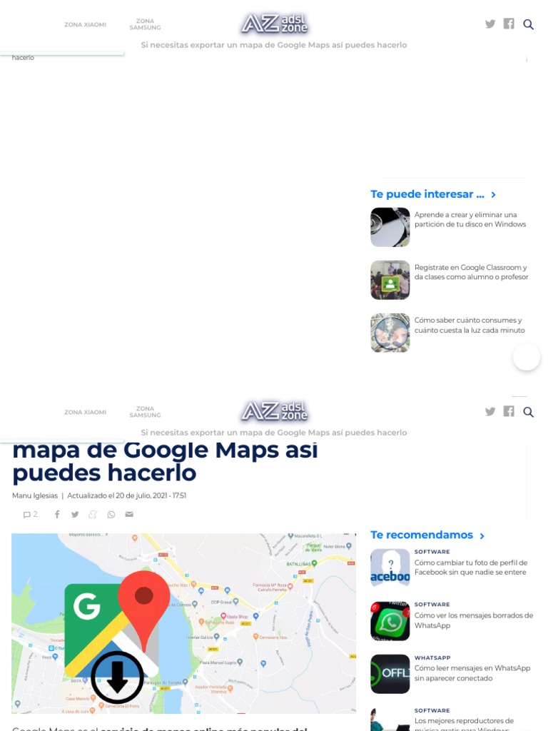 Cómo Exportar Un Mapa de Google Maps Paso A Paso | PDF | Archivo de ...