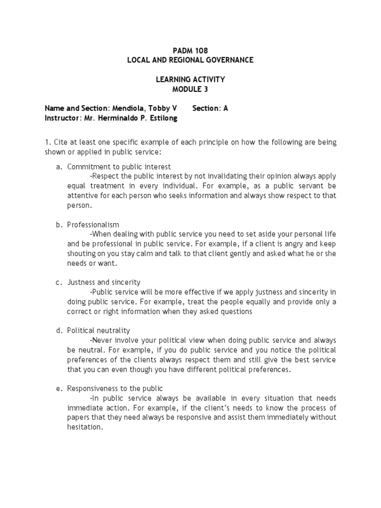 Public Service Principles Explained | PDF | Psychology | Psychological ...