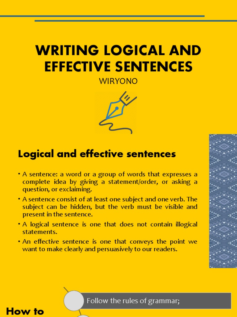 Writing Logical and Effective Sentences - Edited | PDF | Sentence ...