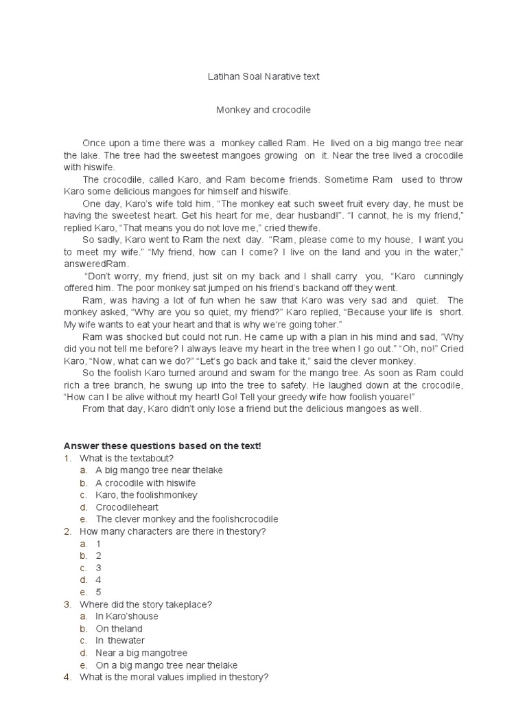 Fdocuments - in Contoh Soal Narrative Text | PDF