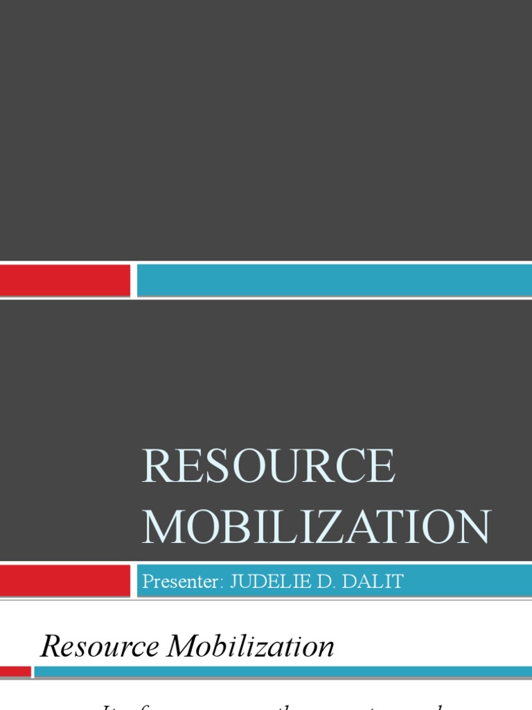 Resource Mobilization | PDF | Resource | Institution