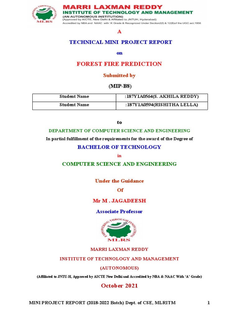Forest Fires Documentataion Using ML | PDF | Statistical Classification ...