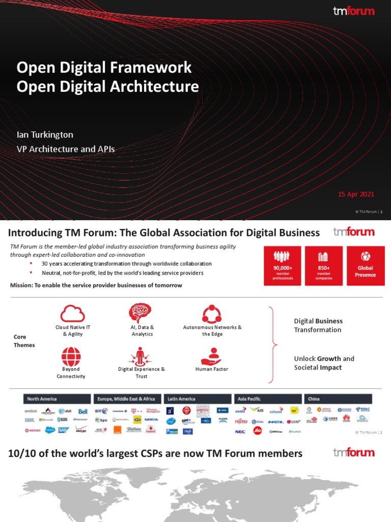 Open Digital Framework Open Digital Architecture: Ian Turkington VP Architecture and Apis | PDF ...