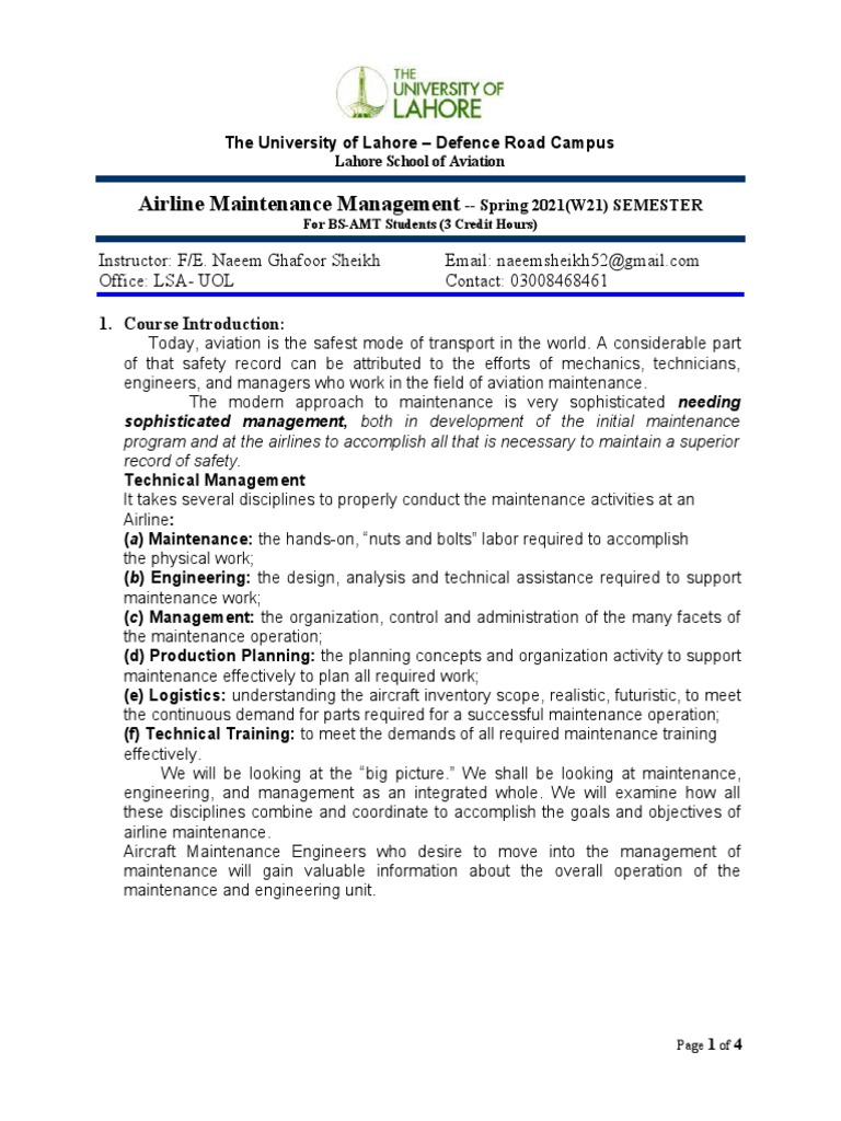 AMM Course Module Spring 2021 (W21) | PDF | Reliability Engineering ...