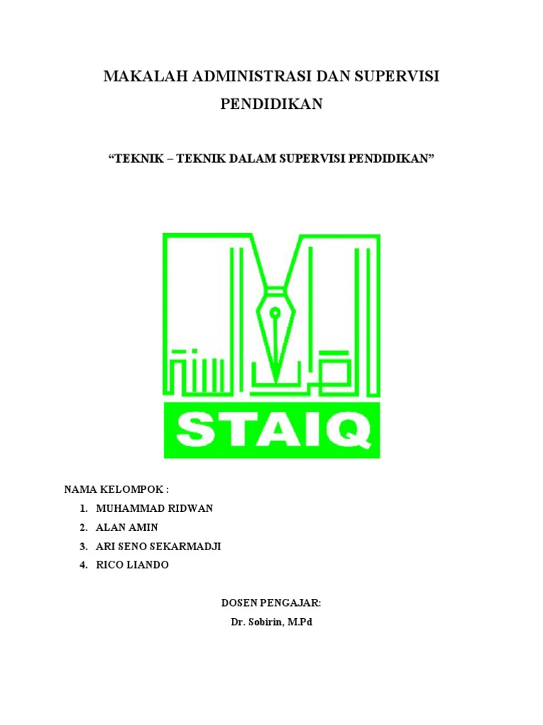 Makalah Administrasi Dan Supervisi Pendidikan-1 | PDF | Karier & Perkembangan