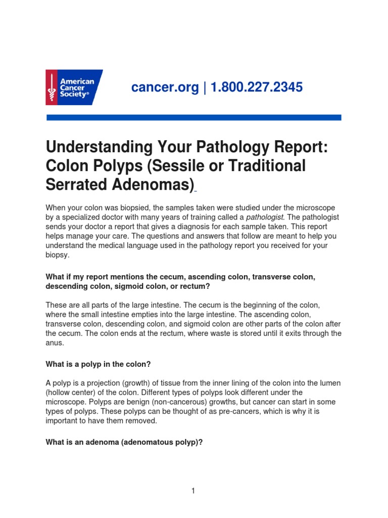 Understanding Your Pathology Report: Colon Polyps (Sessile or ...