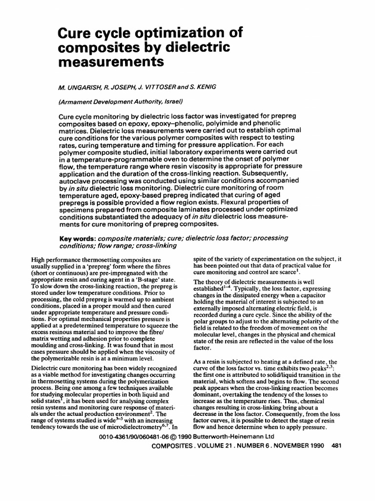 Cure Cycle Optimization Of Composites By Pdf Composite Material Capacitor