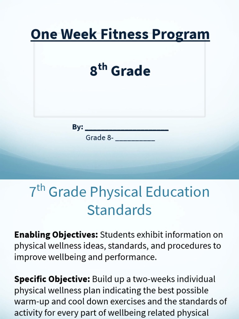 8th Grade Fitness Program Overview | PDF | Physical Fitness | Muscle