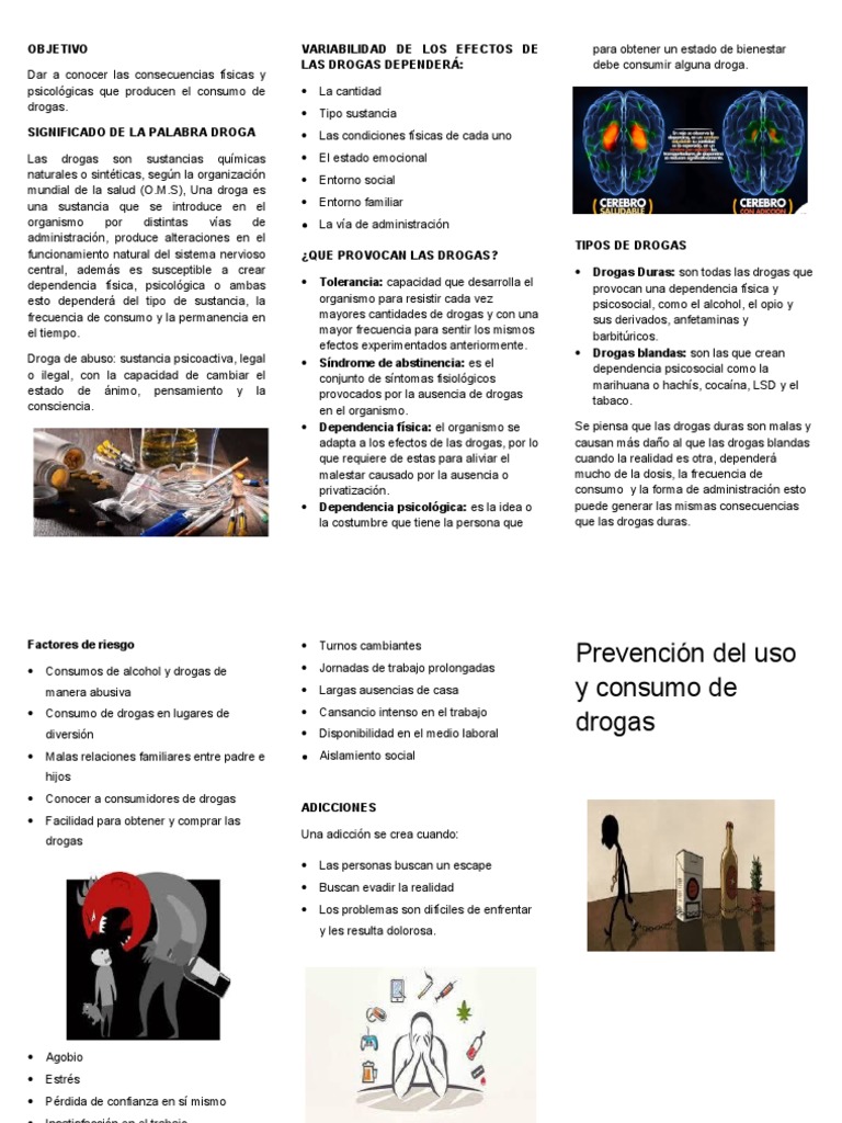 Triptico de Drogas | PDF | Drogas Psicoactivas | Drogas