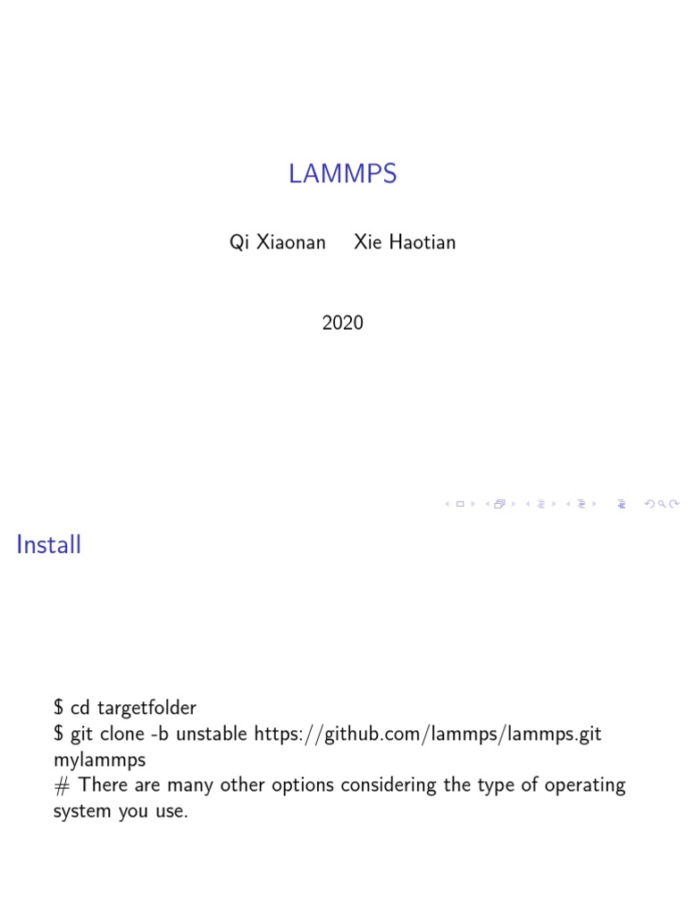 Lammps: Qi Xiaonan Xie Haotian | PDF