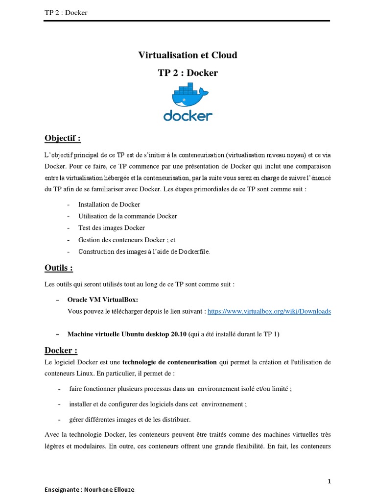 Conteneurisation avec Docker : TP 2 | PDF | Linux | Logiciel utilitaire