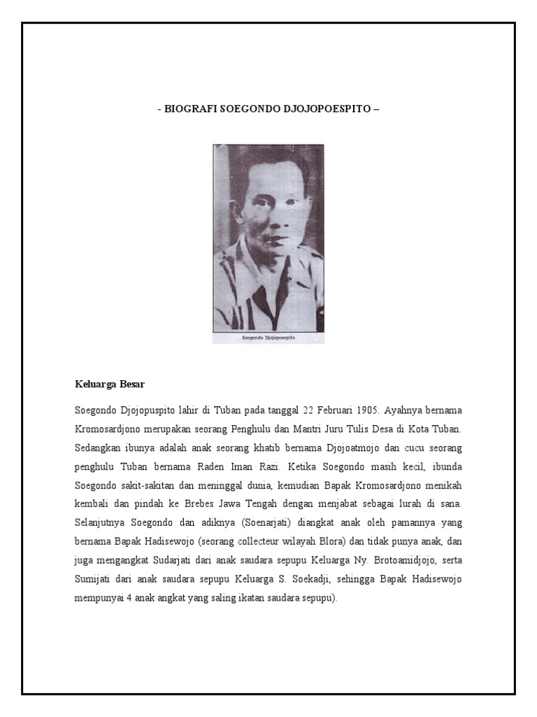 Biografi Soegondo Djojopoespito | PDF