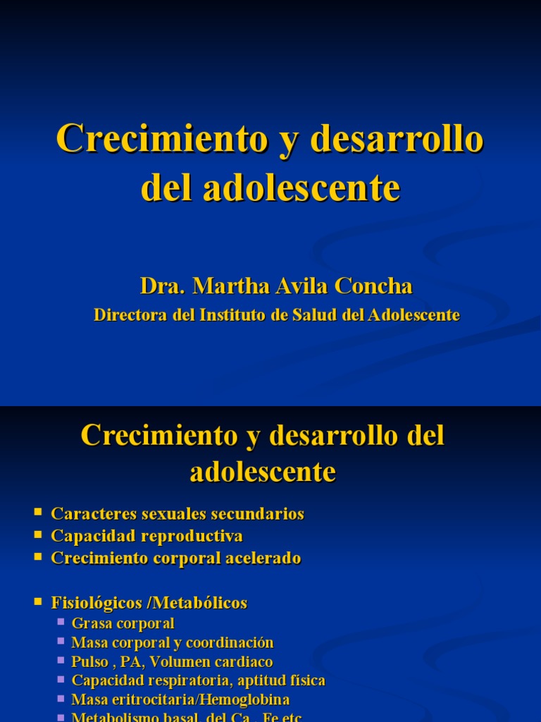 Crecimiento y Desarrollo Del Adolescente | PDF | Adolescencia | Pubertad