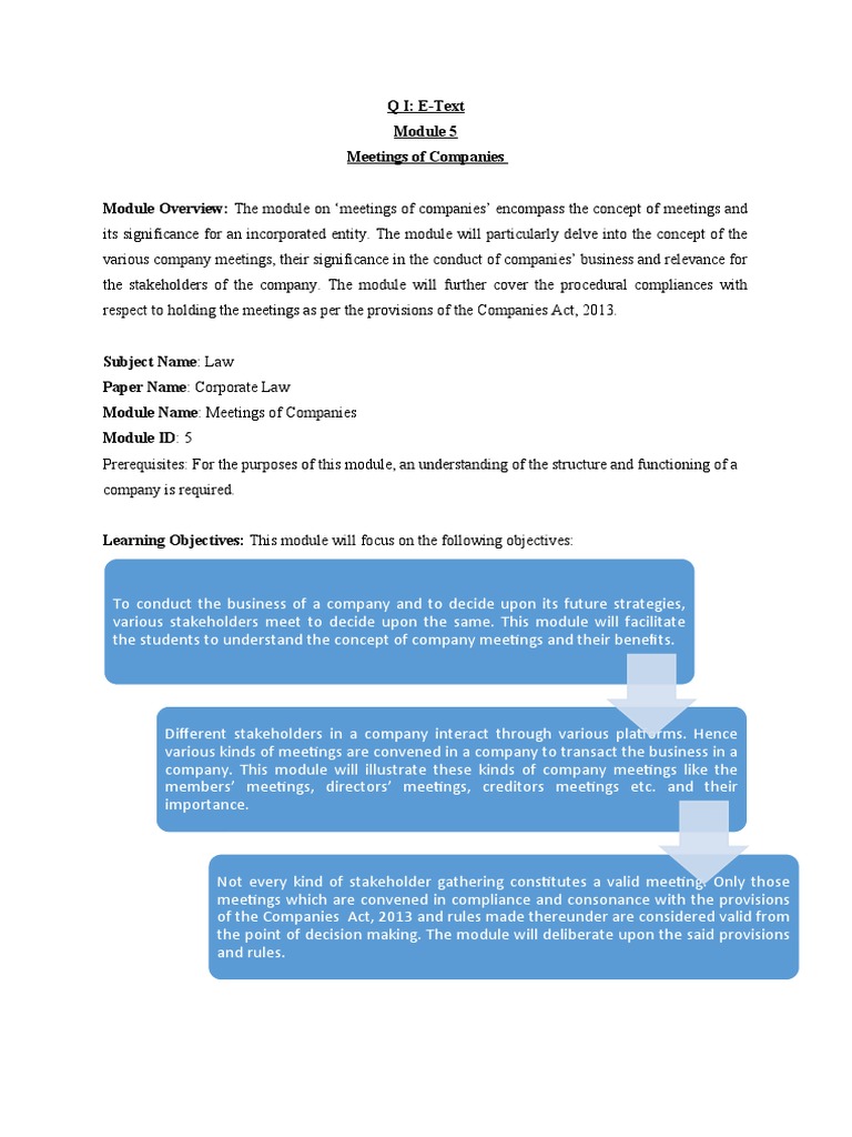 Module 5 | PDF | Proxy Voting | Quorum