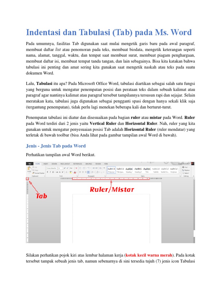 Indentasi Dan Tabulasi | PDF | Seni & Disiplin Bahasa
