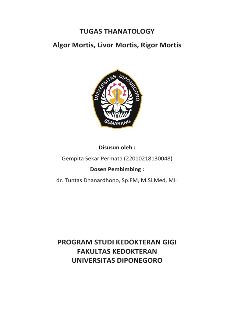Proses Postmortem: Algor, Rigor, Livor Mortis | PDF | Ilmu Sosial ...