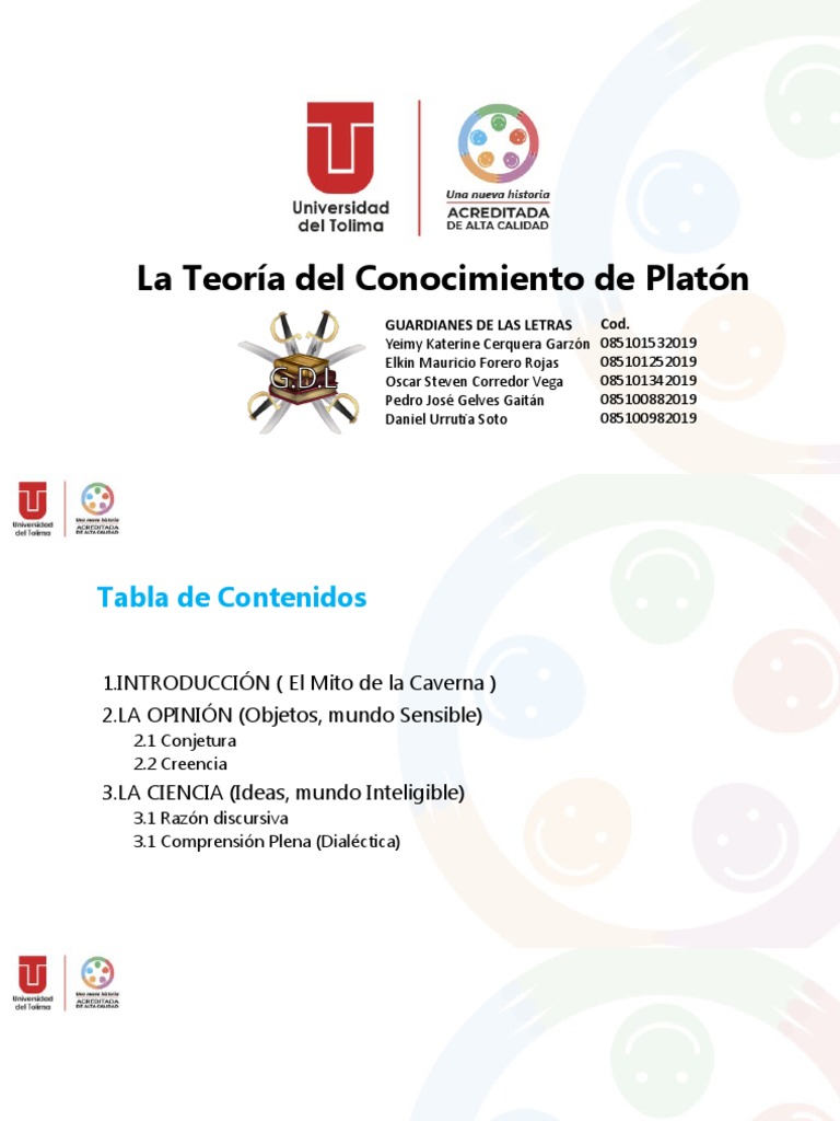 Pres Teoria Del Conocimiento Platon Pdf Conocimiento Platón