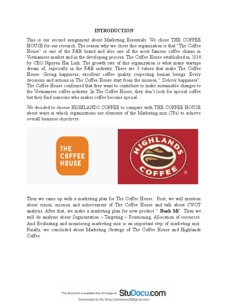 HIGHLAND COFFEE Marketing Analysis | PDF | Marketing | Business Cycle