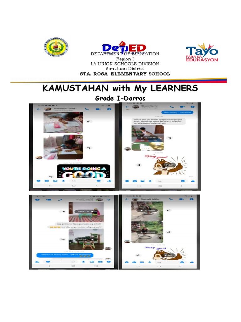 Kamustahan With My Learners: Grade I-Darras | PDF