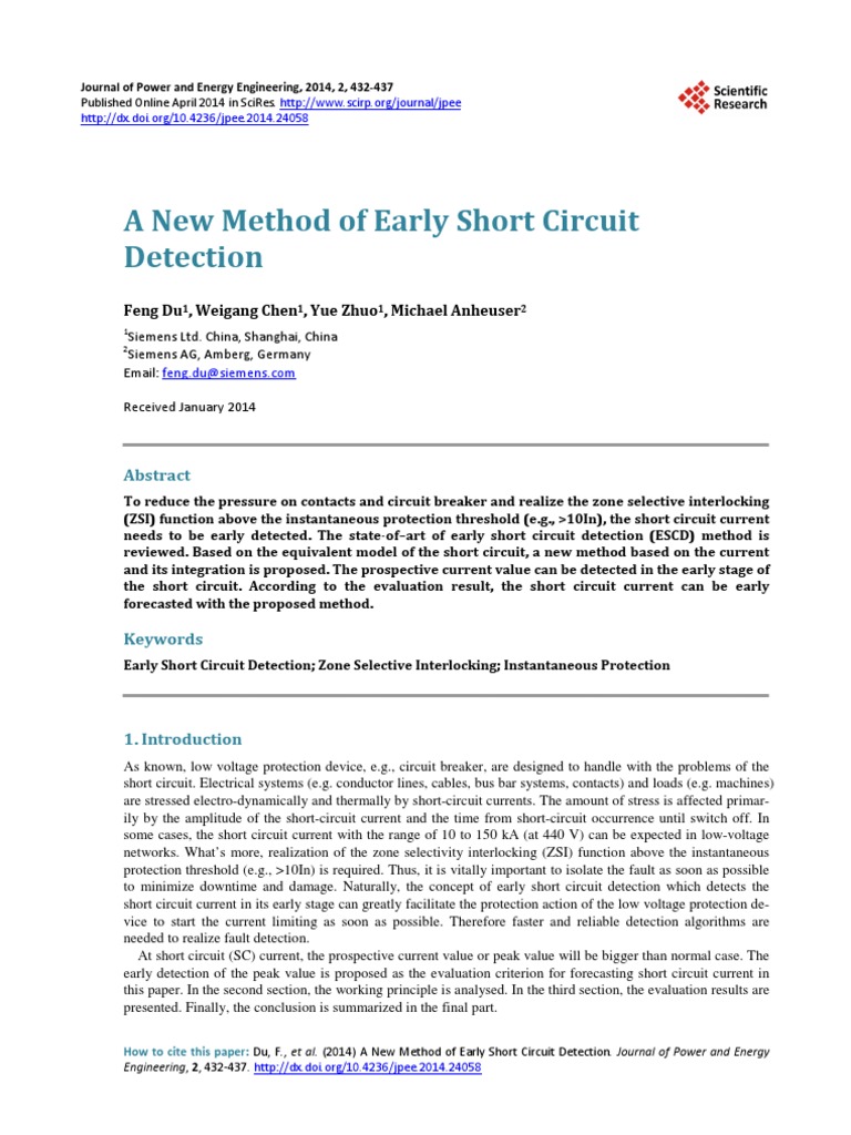 Early Short Circuit Detection Method | PDF | Electrical Network ...