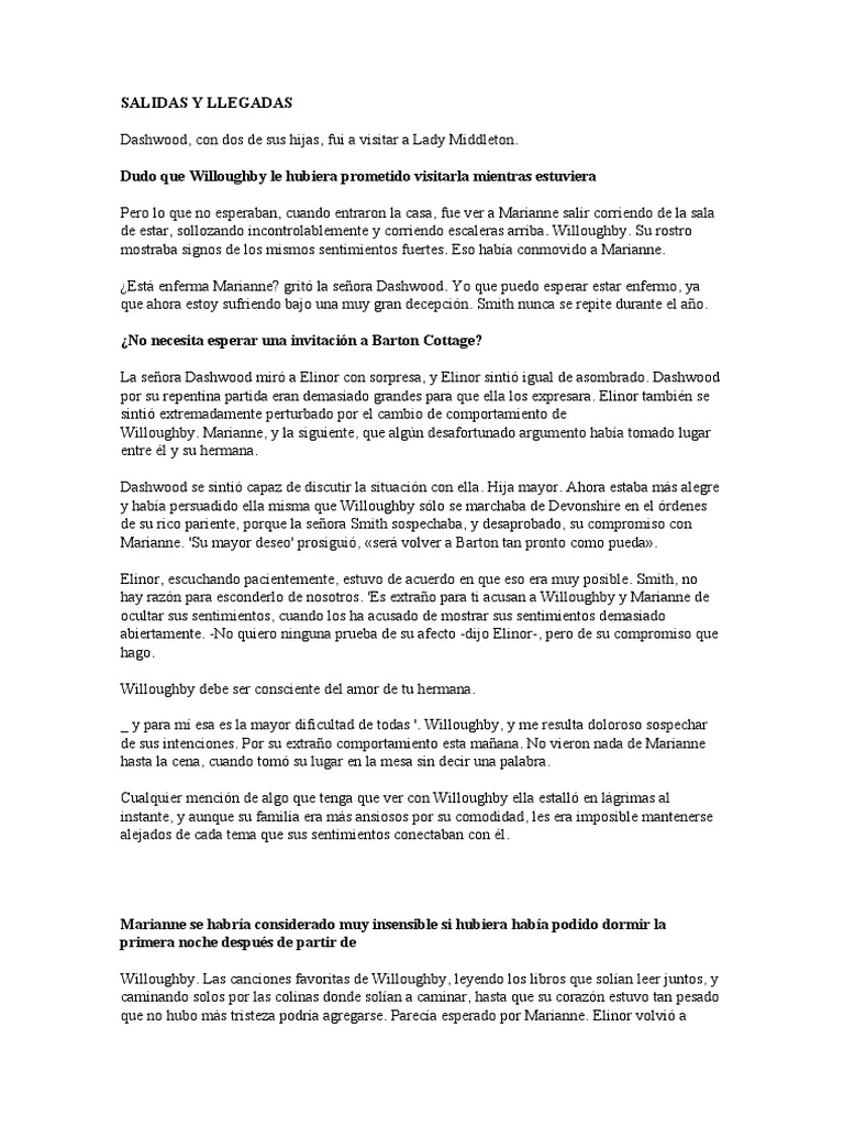 SALIDAS Y LLEGADAS Resumen | PDF
