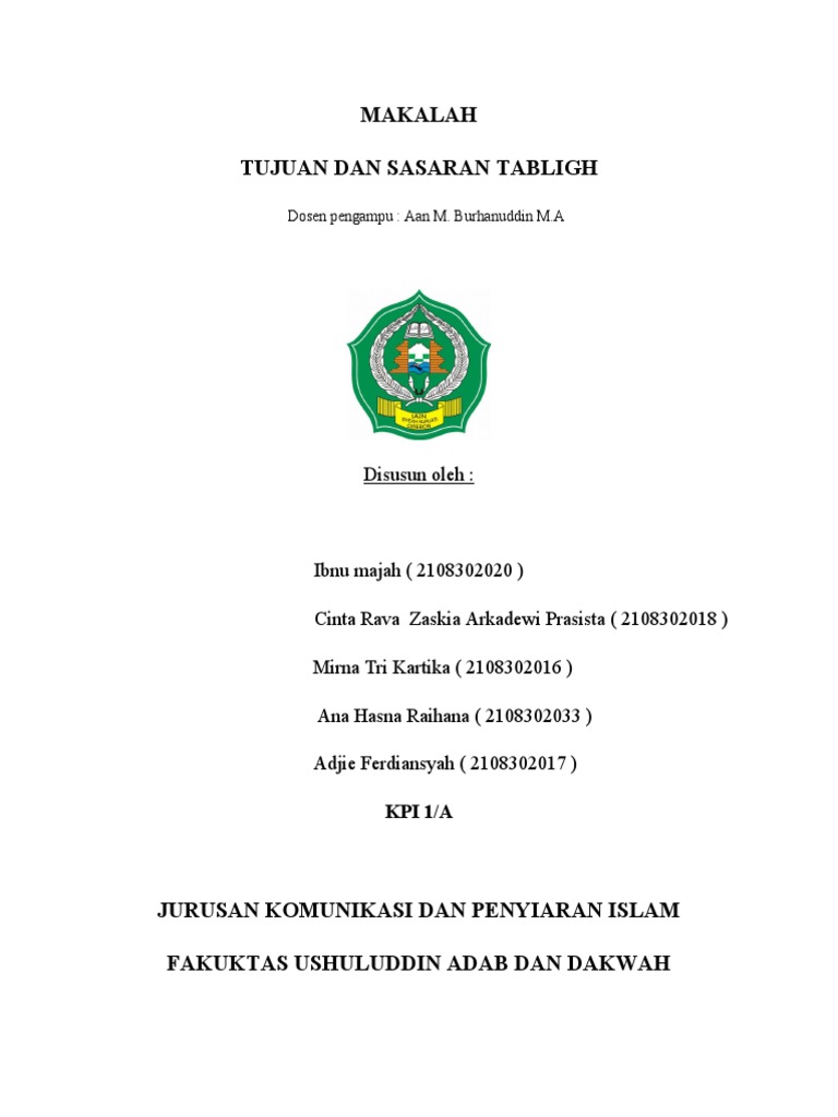 Tujuan dan Sasaran Tabligh Islam | PDF
