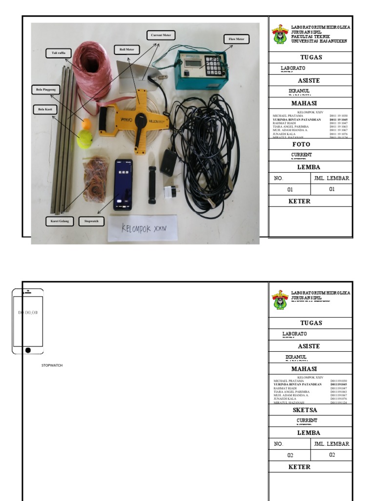 Sketsa Roll Meter Laboratorium Hidrolika | PDF
