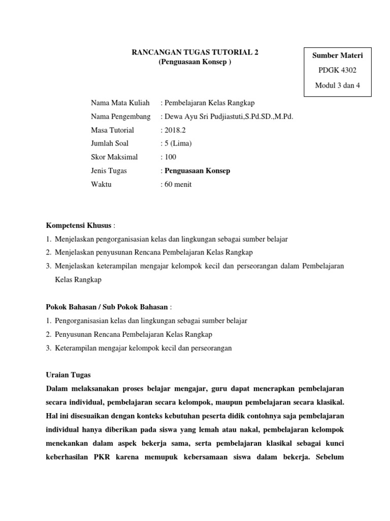 Tugas Tutorial II | PDF