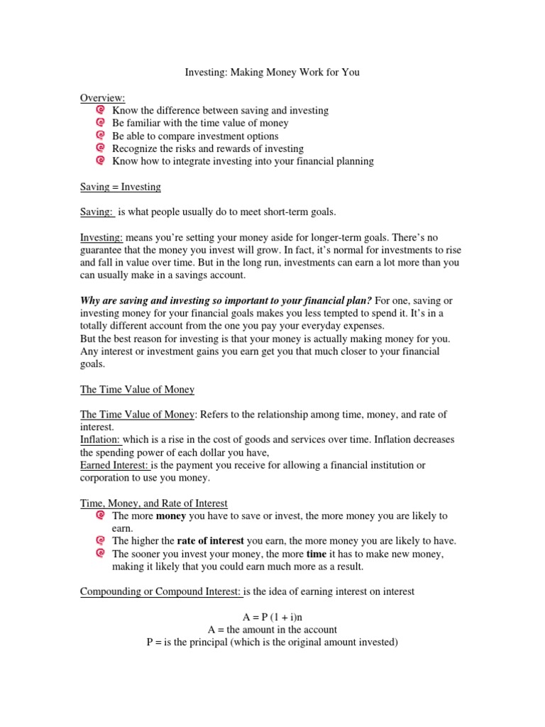 Savings and Investment Essentials | PDF | Interest | Bonds (Finance)