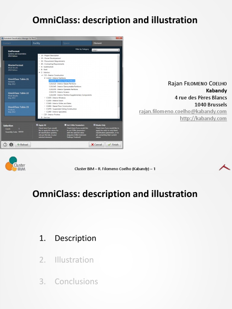 OmniClass Construction Classification Overview | PDF | Autodesk Revit ...