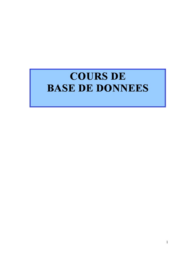 Base Des Donnees Relationnelle | PDF | Bases de données | SQL