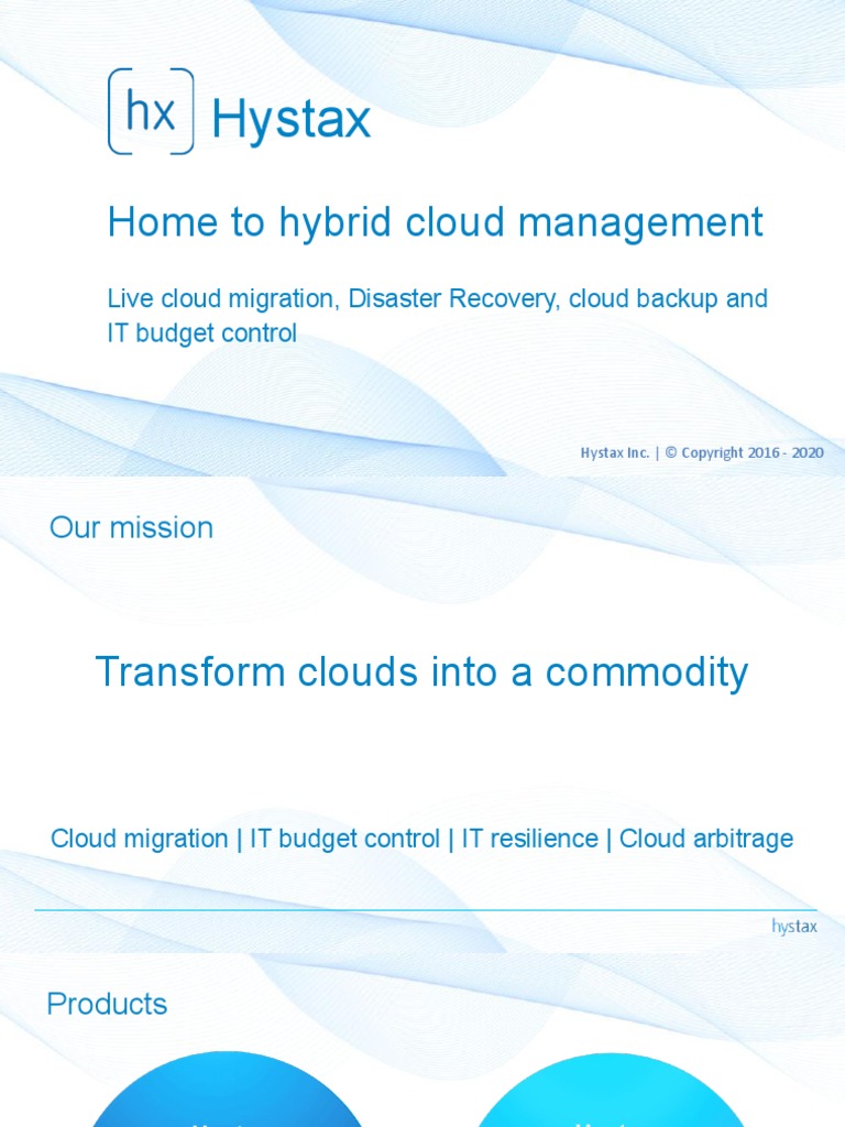 Hystax: Home To Hybrid Cloud Management | PDF | Cloud Computing ...