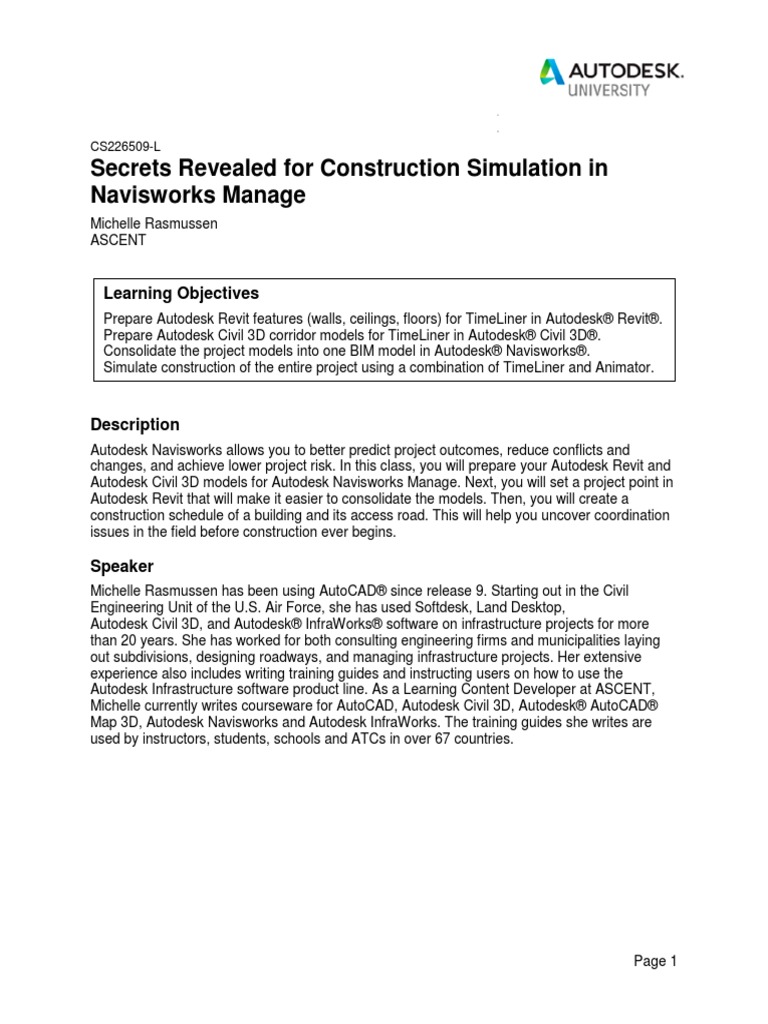 Secrets Revealed For Construction Simulation in Navisworks Manage | PDF ...