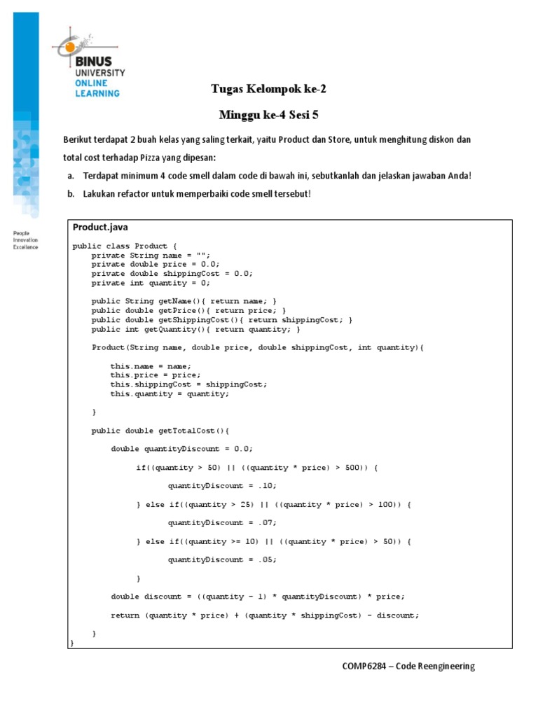 Tugas Kelompok Kedua Code Reengineering | PDF | Computer Programming | Systems Engineering