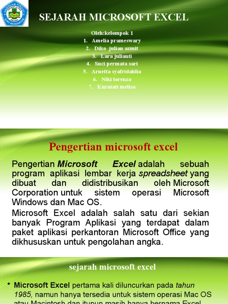 Sejarah dan Perkembangan Microsoft Excel | PDF