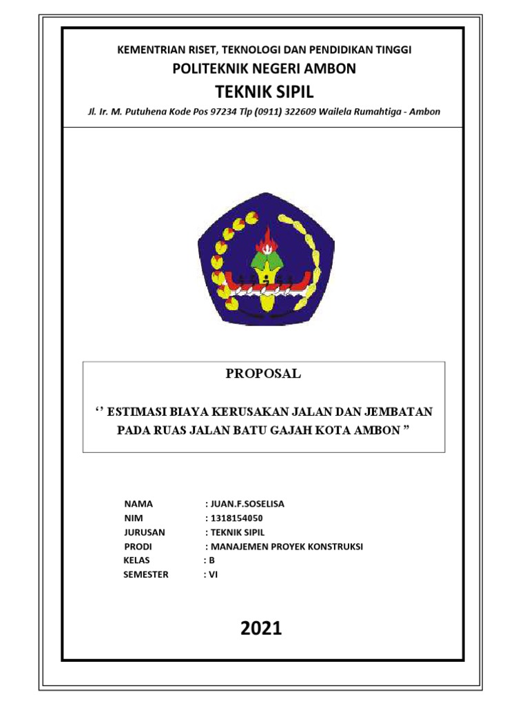 Proposal Perbaikan Jalan & Jembatan | PDF