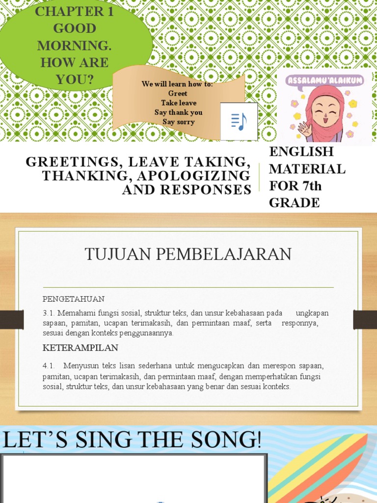 Greetings, Leave Taking, Thanking, and | PDF